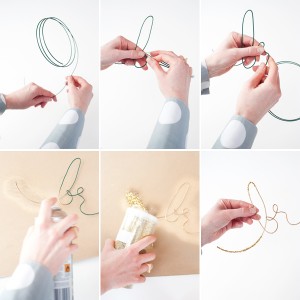 Glittered wire name signs