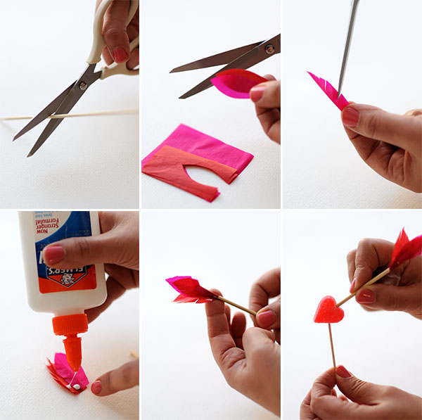 Cupid’s Arrow Valentine Cupcake Toppers DIY