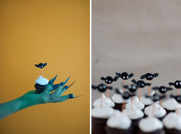 Pom Pom Bat Cupcake Toppers DIY