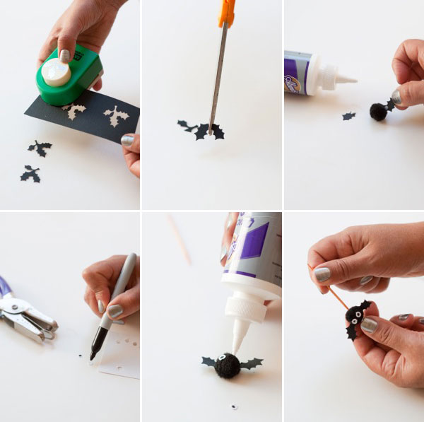 Pom Pom Bat Cupcake Toppers DIY