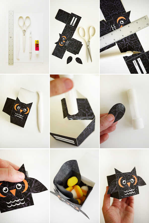 Printable Spooky Owl Treat Box