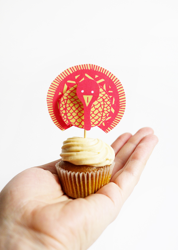 Printable Wild Turkey Cupcake Topper