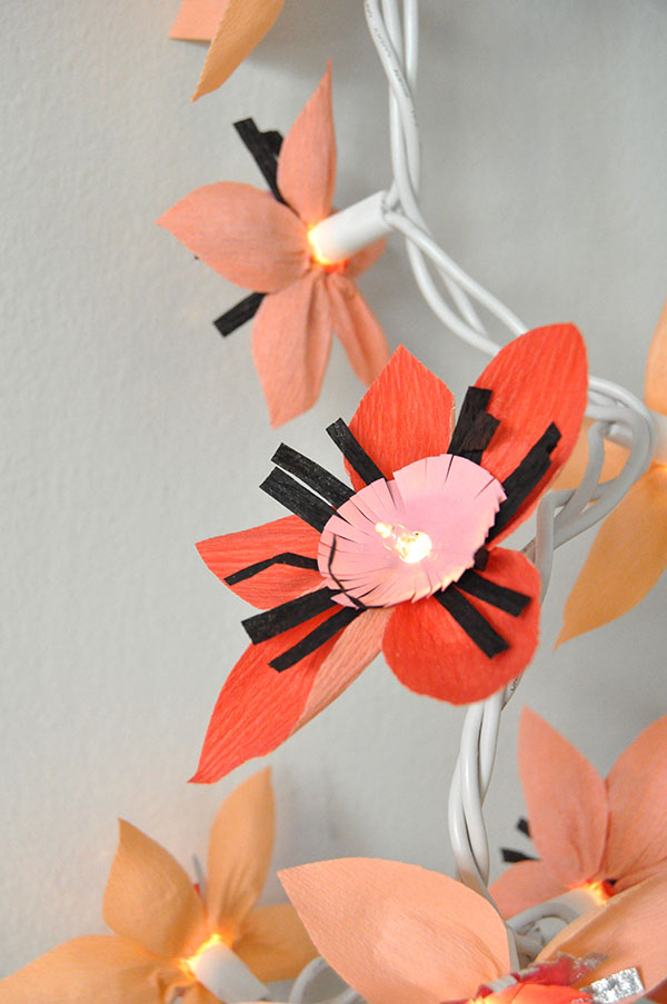 Paper Flower Lights Garland