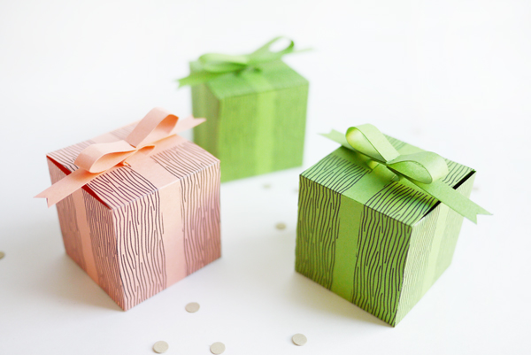 Printable Faux Bow Gift Boxes