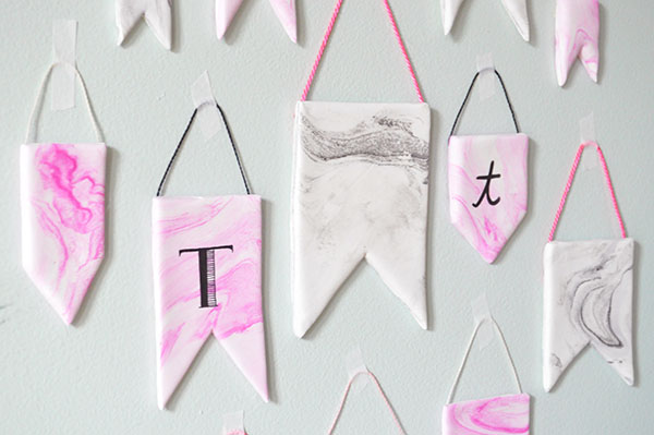 DIY Marbleized Banners